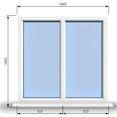 1045mm (W) x 1045mm (H) PVCu StormProof Casement Window - 2 Vertical ...