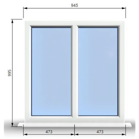 945mm (W) x 995mm (H) PVCu StormProof Casement Window - 2 Vertical ...