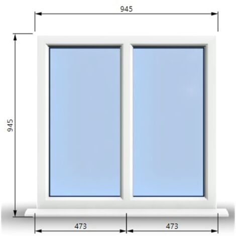 945mm (W) x 945mm (H) PVCu StormProof Casement Window - 2 Vertical ...