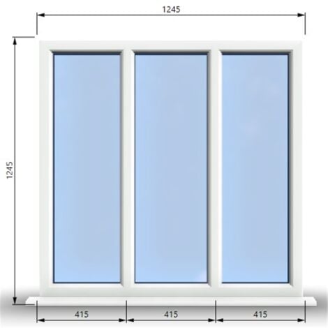 1245mm (W) x 1245mm (H) PVCu StormProof Casement Window - 3 Panes Non ...