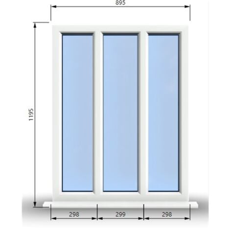 895mm (W) x 1195mm (H) PVCu StormProof Casement Window - 3 Panes Non ...