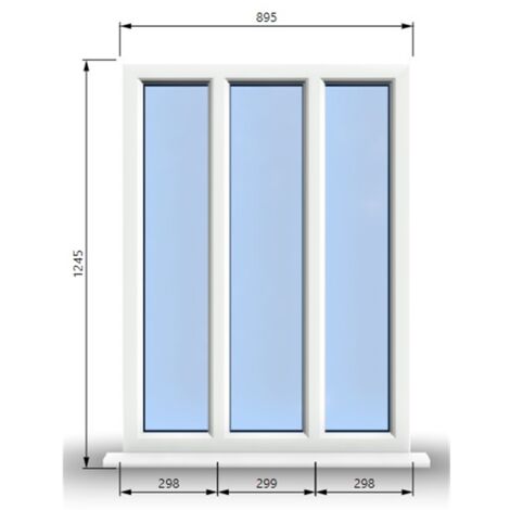 895mm (W) x 1245mm (H) PVCu StormProof Casement Window - 3 Panes Non ...