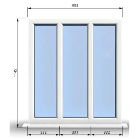 995mm (W) x 1145mm (H) PVCu StormProof Casement Window - 3 Panes Non ...
