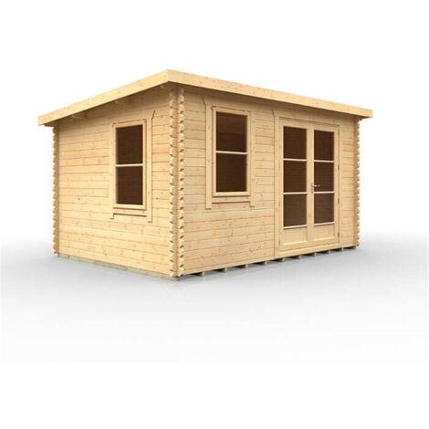 14ft x 10ft (4150mm x 2950mm) Horsforth "The Dakota" 44mm Log Cabin ...