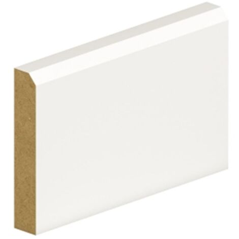 PACK OF 5 (Total 5 Units) - 18mm Thick Primed MDF Chamfered Skirting ...