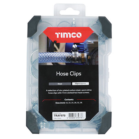 TIMCO Hose Clips Mixed Tray - 25pcs Tray OF 1 - TRAY970