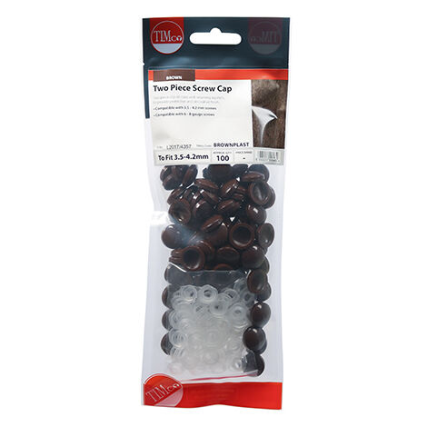 TIMCO Two Piece Screw Caps Brown - To fit 3.5 to 4.2 Screw TIMpac OF ...