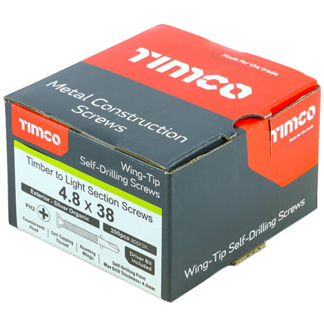 TIMCO Self-Drilling Wing-Tip Steel to Timber Light Section Exterior ...