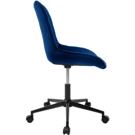 ML-Design Chaise de Bureau, Bleu, en Velours, Réglable en Hauteur, Assise Rembourrée avec ...
