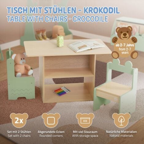 Joyz Ensemble de 3 Pièces pour Enfants, Table et 2 Chaises en Bois ...