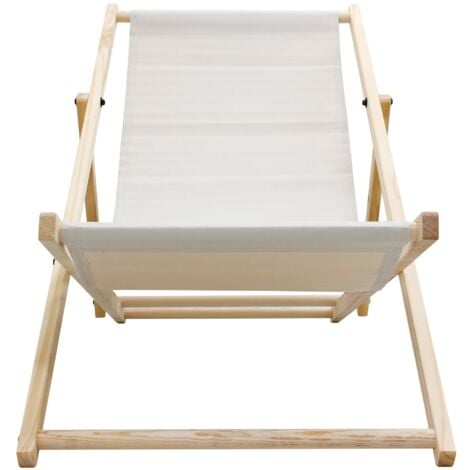 ECD Germany Chaise Longue Pliante Chilienne en Bois de Pin, Beige, Dossier Réglable, 3 Positions ...