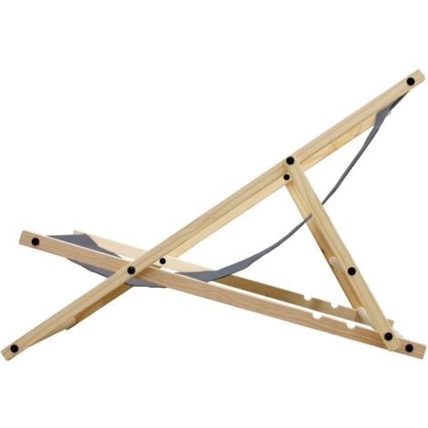 ECD Germany Chaise Longue Pliante Chilienne en Bois de Pin, Anthracite, Dossier Réglable, 3 ...