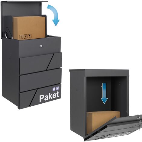 ML-Design Boîte à Colis 44x35x58 cm Anthracite, Acier Galvanisé ...