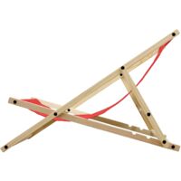 ECD Germany Lot de 2 Chaise Longue en Bois de Pin Rouge Pliable 120 kg Réglable à 3 Positions de ...