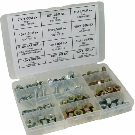 Bulloneria assortita per decespugliatori n. pezzi 110 600135