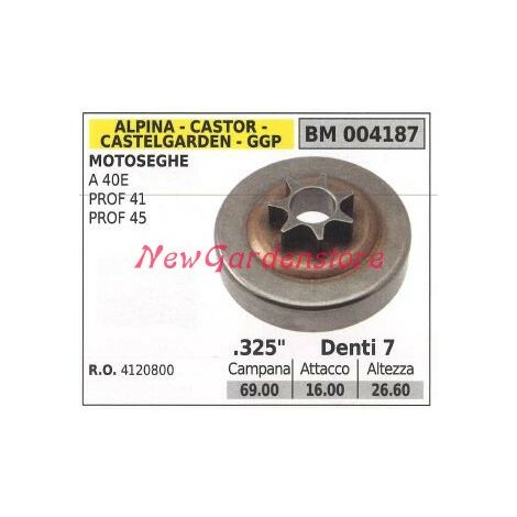 PIGNONE CAMPANA MOTOSEGA ALPINA A40 A41 A45 325 7 DENTI
