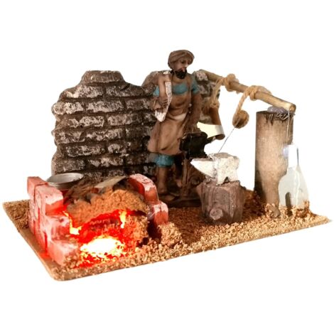Bottega Fabbro Scena per Presepe con Led 14.5 cm 12106