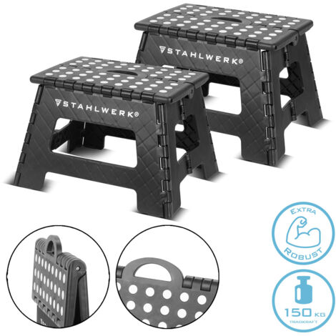 STAHLWERK Gradino pieghevole KT-2 ST set di 2 con capacità di carico di ...
