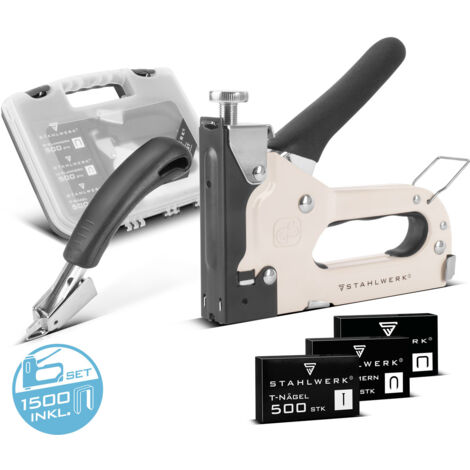 STAHLWERK Set di pinzatrici manuali con rimuovi graffe + 1500 graffe e ...