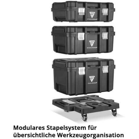STAHLWERK Carrello portautensili mobile 3 cassette di sistema Manico ...