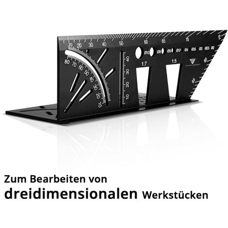 STAHLWERK Juego de 2 reglas para ángulos de inglete con tope y ...