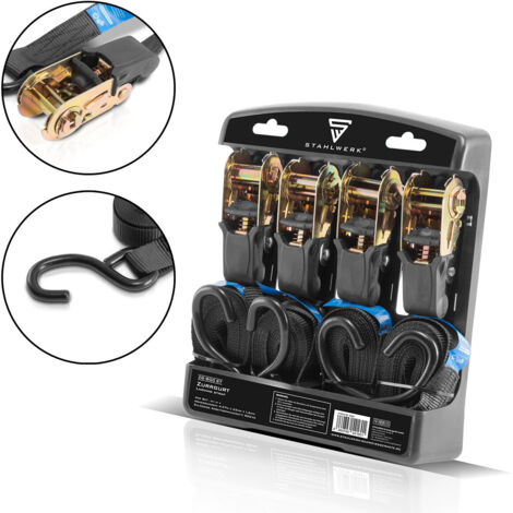 STAHLWERK Correas tensoras ZG-800 ST con carraca + gancho 400 kg de ...