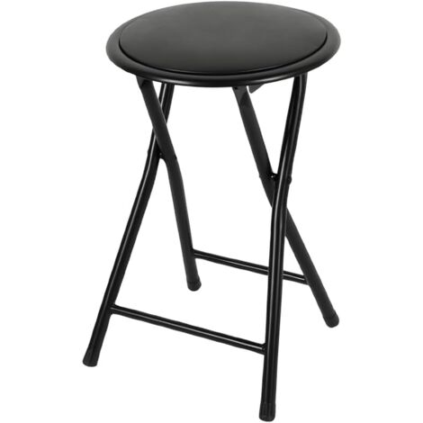 Tabouret Pliable PVC Noir Atmosphera