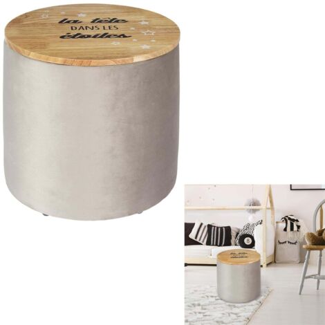 Pouf Rangement Enfant Gris Home Deco Kids