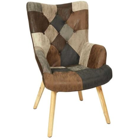 Fauteuil Helsinki Patchwork PU Home Deco Factory