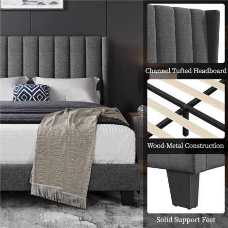 Upholstered platform bed frame store