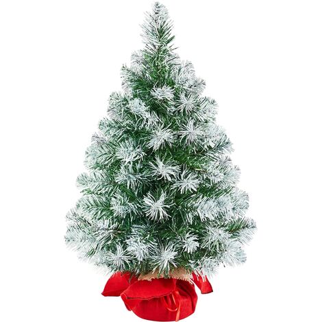 Yaheetech 2Ft Frosted Tabletop Christmas Tree, Green