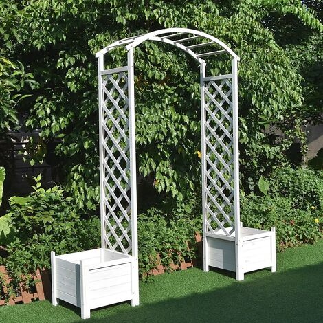 Rosa arco Bianco arrampicata aiuto Vasca da bagno Flower tub Gate arch ...