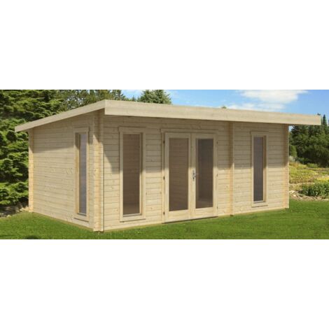 Box in legno Aurora 587x377cm infissi doppio vetro pareti 34mm Losa