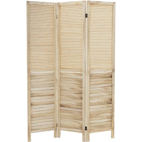 ML-Design Paravento Pieghevole 3 Pannelli "Osaka" in Legno Naturale ...