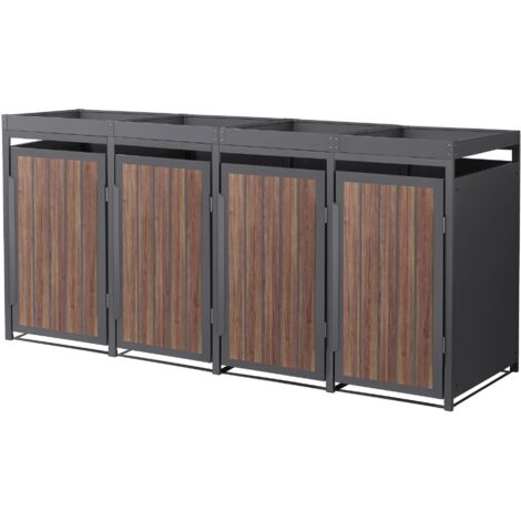 ML-Design Copribidone per Spazzatura 4 Bidoni 240L 260x80x124 cm in ...