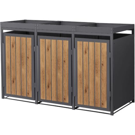 ML-Design Copribidone per Spazzatura 3 Bidoni 240L 196x80x124 cm in ...