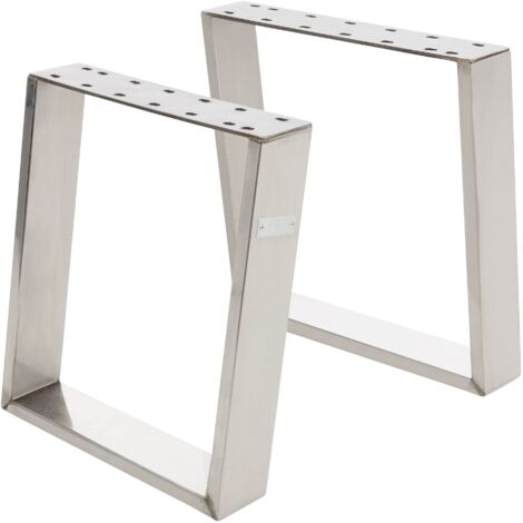ML-Design Set di 2 Gambe per Tavolo in Acciaio Inox Argento 40 x 43 cm ...
