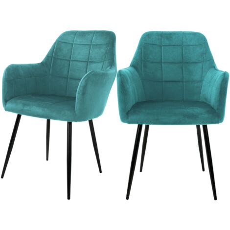 ECD Germany Set 2x Sillas de Comedor Color Azul Turquesa Asiento ...