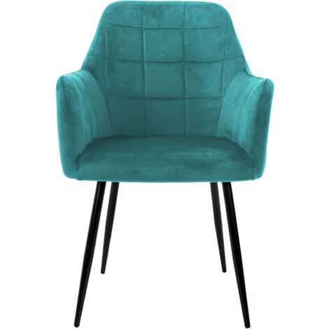 ECD Germany Set 2x Sillas de Comedor Color Azul Turquesa Asiento ...