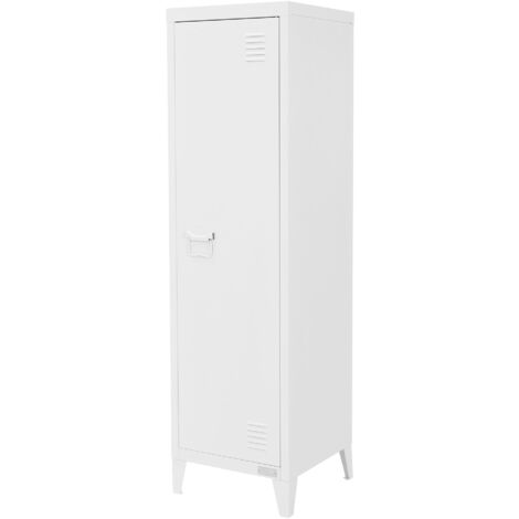 ML-Design Archivador Alto de Oficina 38x38x137,5 cm Acero Blanco ...