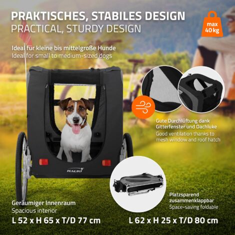 Hauki Remolque 2 en 1 de Bicicleta y Cochecito para Perros, Plegable ...