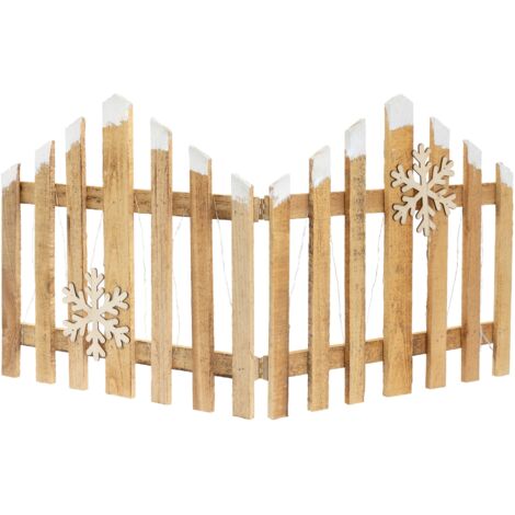 ECD Germany Decoración Valla de Navidad 77x38cm de Madera, 30 Luces LED ...