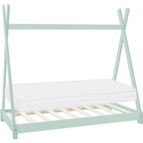 ML-Design Cama Infantil Tipi Verde Menta 80x160 cm con Colchón de ...