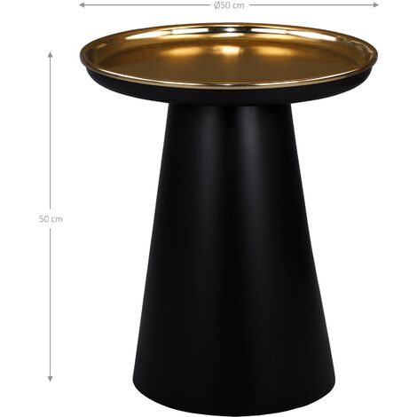 WOMO-DESIGN Mesa Auxiliar de Centro Ø 50 x 50 cm Forma de Embudo Negro ...