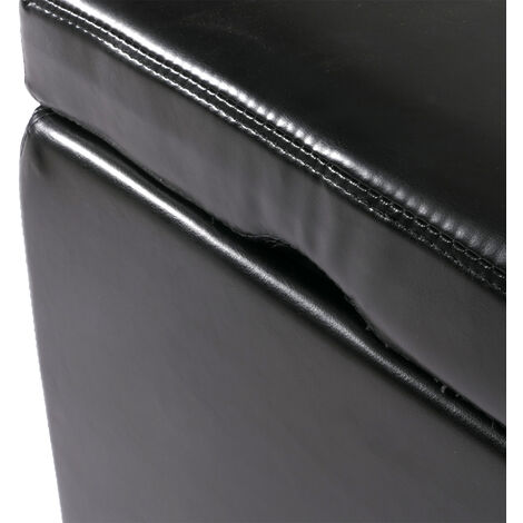 [NEUWERTIG] Hocker Sitzwürfel Sitzhocker Aufbewahrungsbox Carrara, mit Deckel, Leder ...