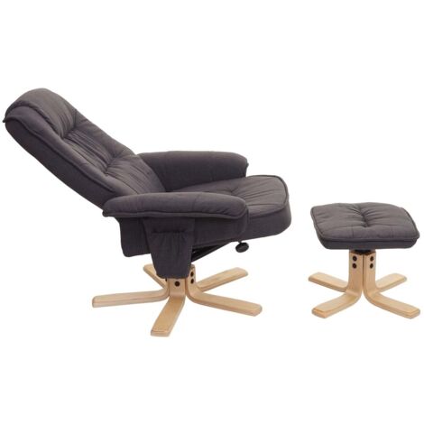 [NEUWERTIG] Relaxsessel H56, Fernsehsessel TV-Sessel mit Hocker, Stoff ...