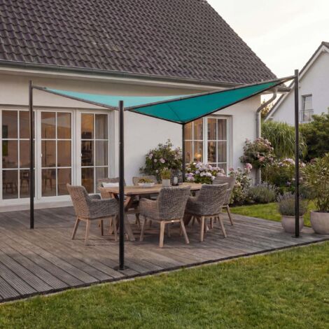 Pergola Hhg 590 Garten Pavillon Sonnensegel Stabiles Stahl Gestell