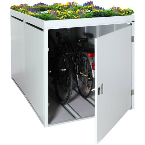2er-Fahrradgarage mit Pflanzkasten HHG-982b, Fahrradbox, abschließbar ...