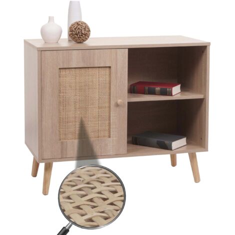 Kommode HHG-213, Schrank Sideboard Highboard, Staufach, Kubu Rattan ...