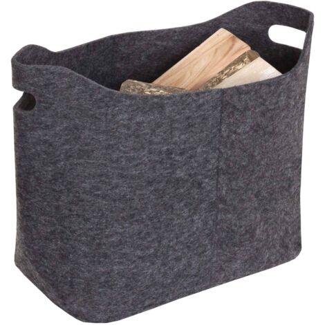 Filzkorb HHG-244, Holzkorb Korb Filztasche Aufbewahrungskorb Deko ...